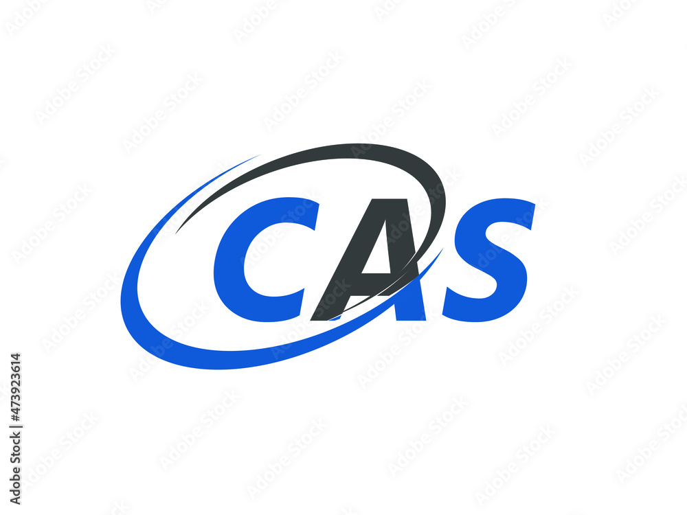 CAS letter creative modern elegant swoosh logo design Stock Vector ...