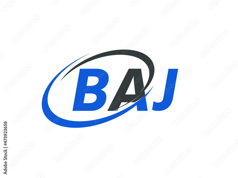BAJ letter creative modern elegant swoosh logo design Stock Vector ...