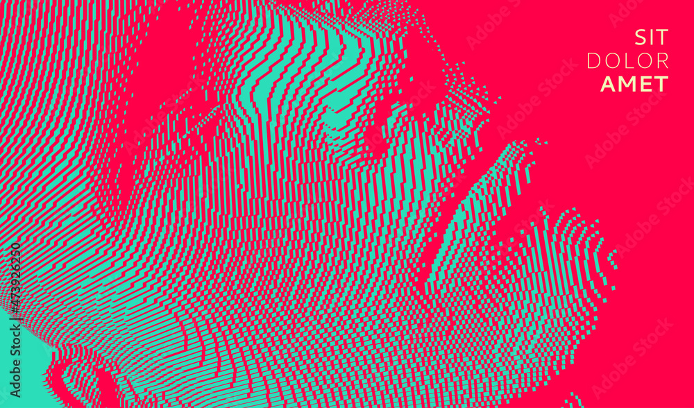 Abstract digital human head constructing from cubes. Minimalistic ...