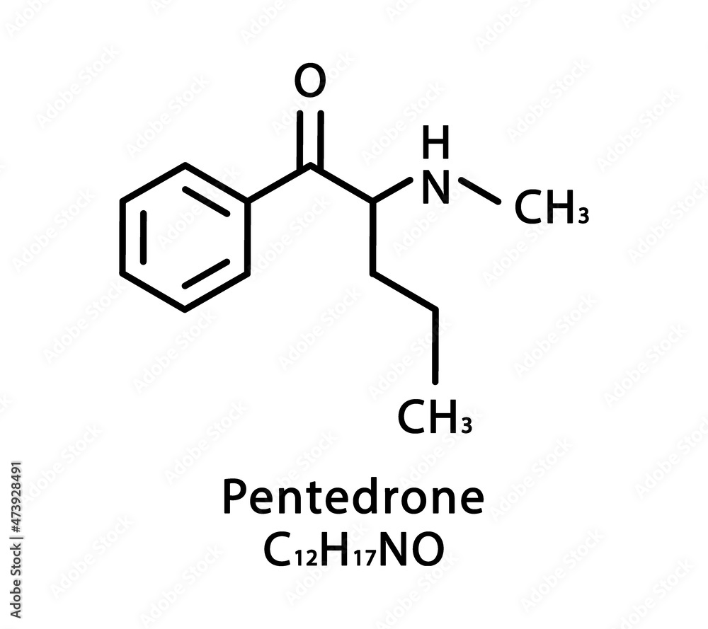 Pentedrone molecular structure. Pentedrone skeletal chemical formula ...