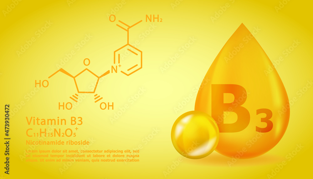Realistic B3 Nicotinamide riboside Vitamin drop with structural ... Realistic B3 Nicotinamide riboside Vitamin drop with structural ...