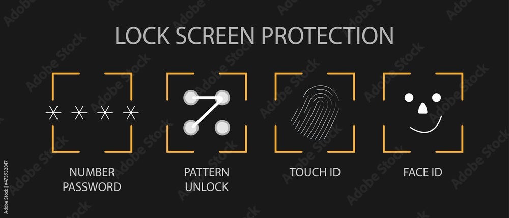 Lock screen protection icon. Lock screen protection for mobile app ...