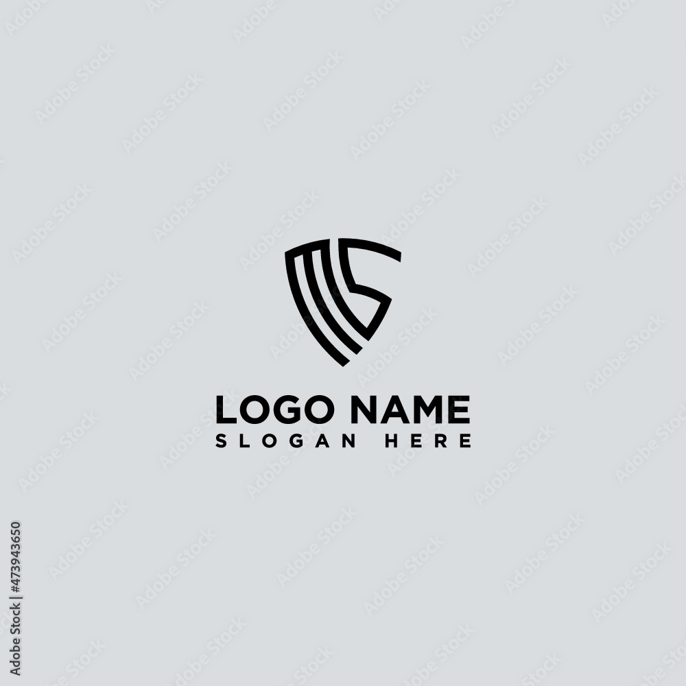 letter MS shield logo Stock Vector | Adobe Stock