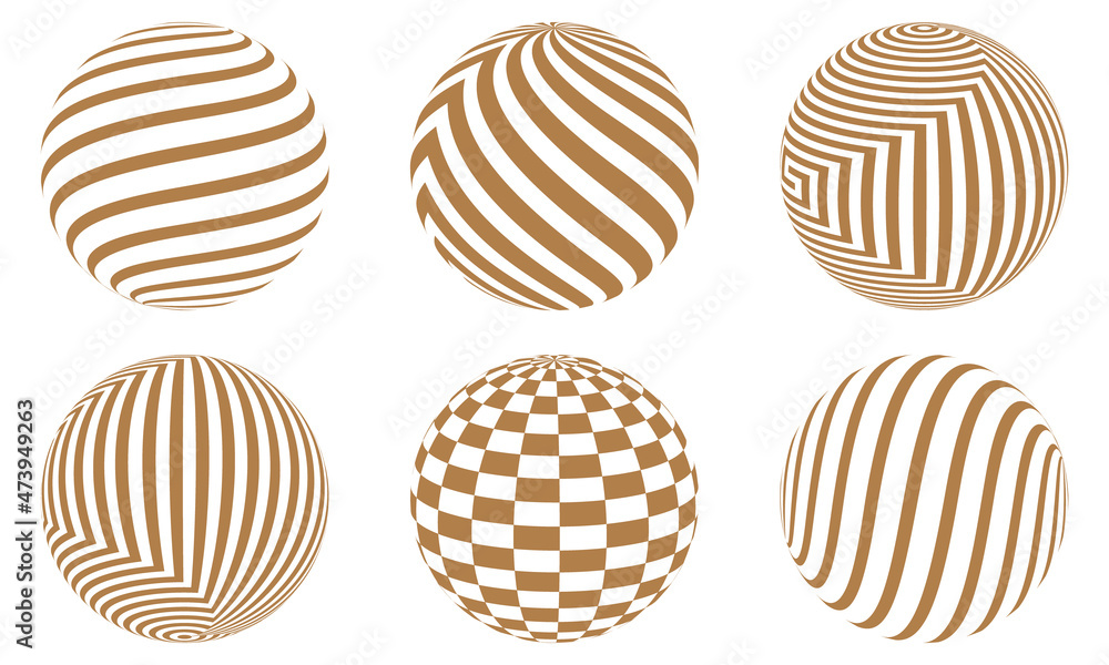 Golden and white vector sphere of lines for design of logo. Icons set ...