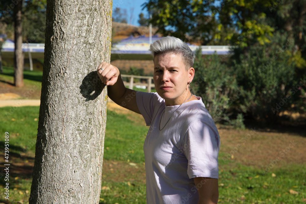 gender non-binary and androgynous person doing different postures and ...