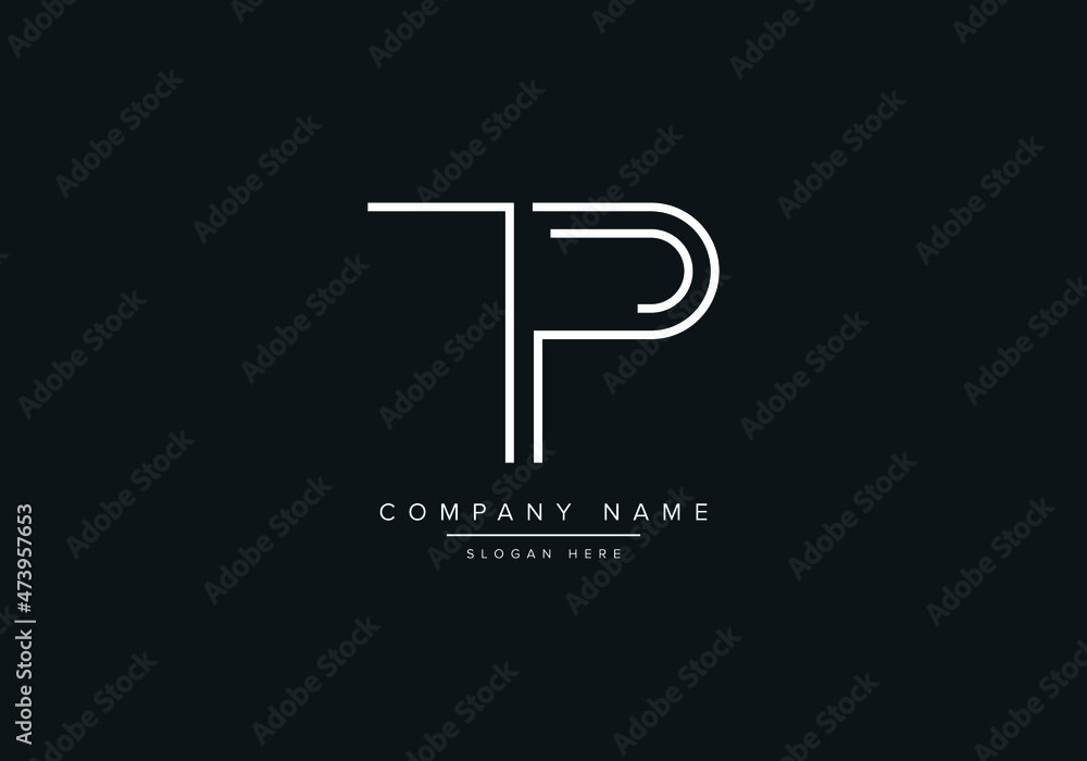 Abstract Letters TP Monogram Logo. Vector line art logo design Stock ...