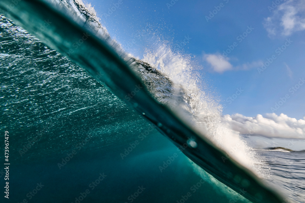 Underwater view of ocean wave Stock Photo | Adobe Stock