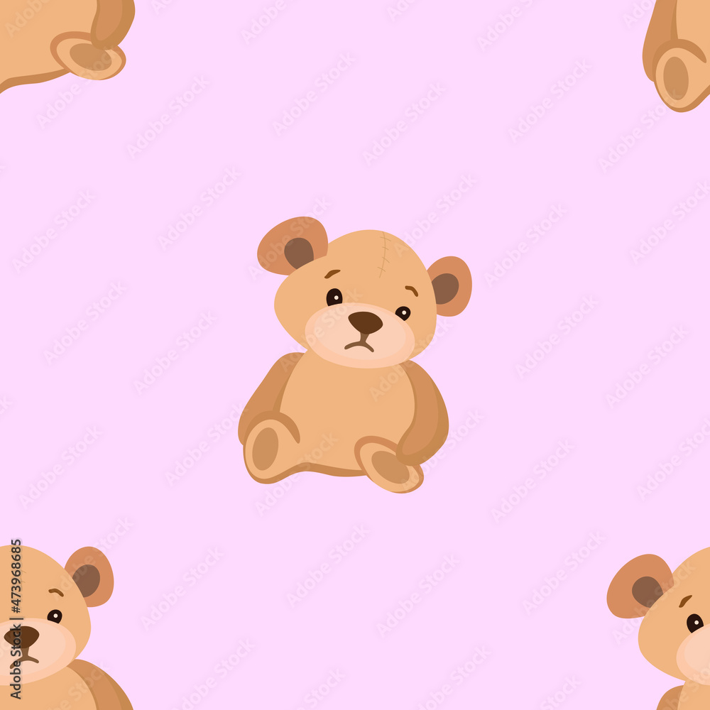 Soft teddy stuffed. Teddy bear toy, vector drawing Stock Vector | Adobe ...