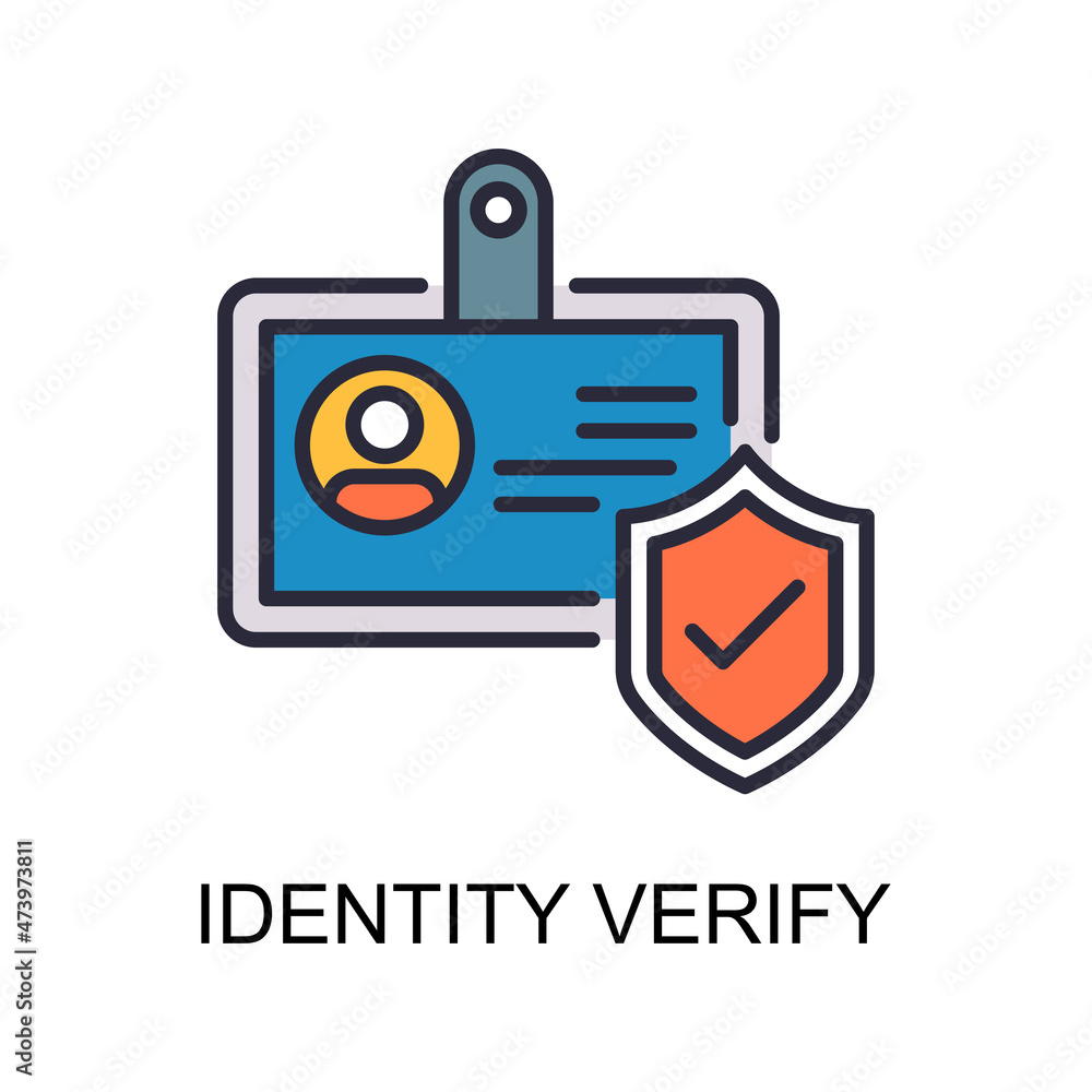 Identity Verify vector Filled outline Icon Design illustration. Web And ...