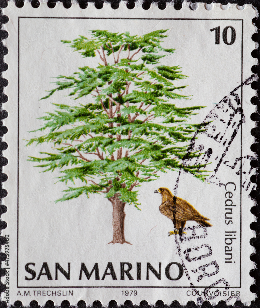 San Marino - circa 1979: A post stamp printed in San Marino showing a ...