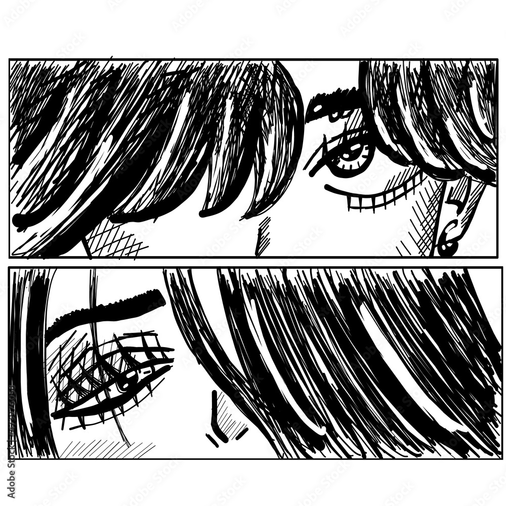 Manga style. Japanese cartoon Comic concept. Anime characters. Vector ...