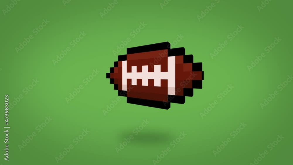 Pixel 8 bit gaming American Football rotating and floating - alpha ...