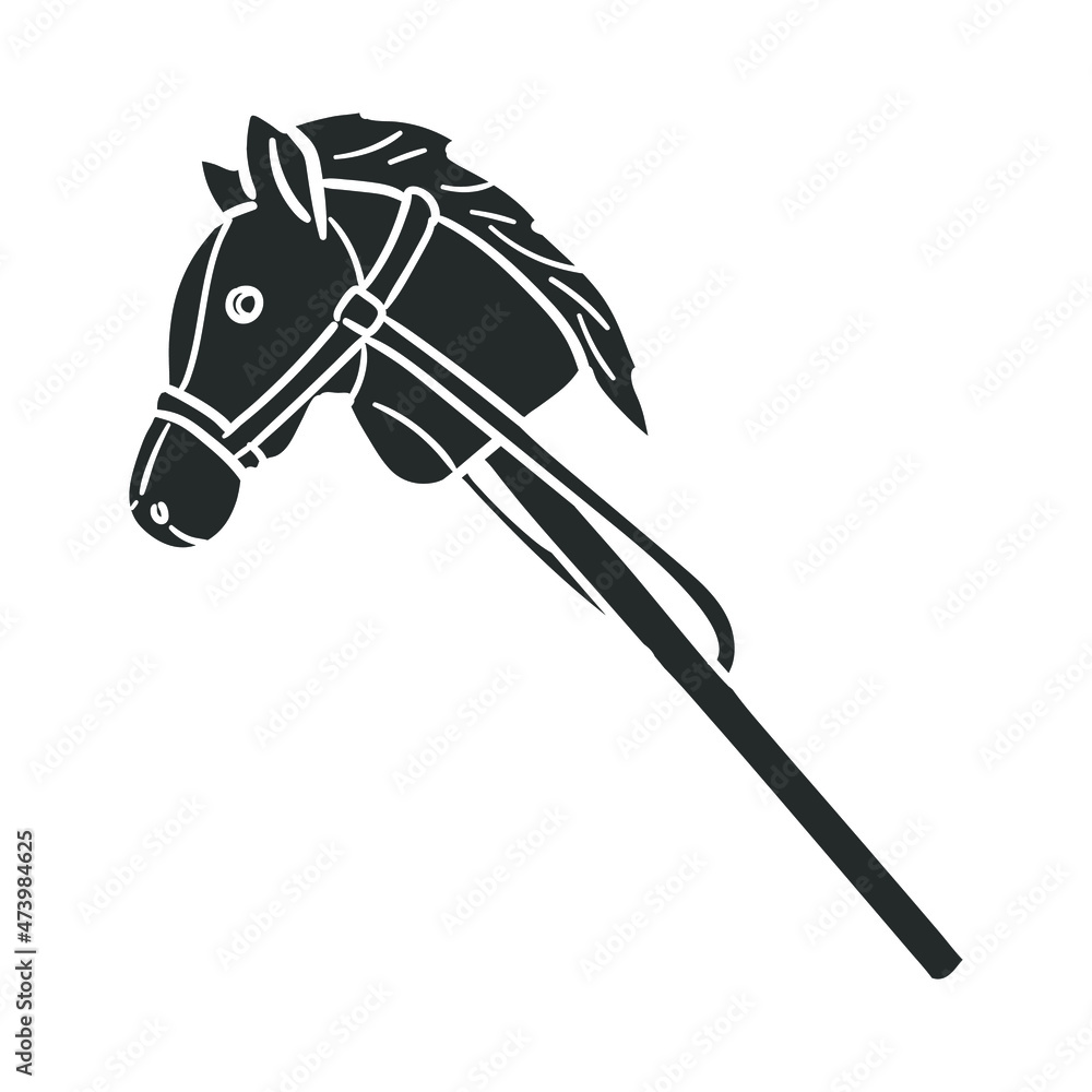 Horse Toy Icon Silhouette Illustration. Child Ride Vector Graphic ...
