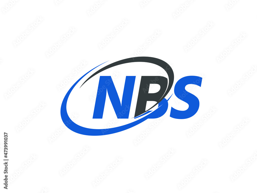 NBS letter creative modern elegant swoosh logo design Stock Vector ...