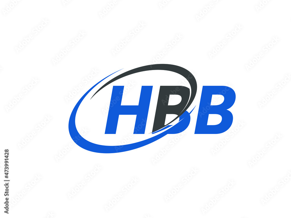 HBB letter creative modern elegant swoosh logo design Stock Vector ...