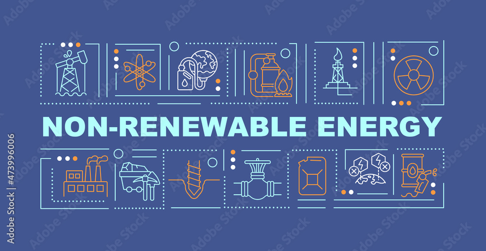 Limited energy sources word concepts banner. Fuel resources ...