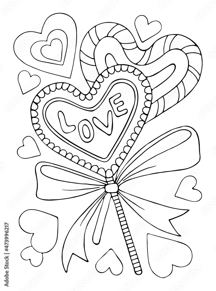 Heart With Ribbon Coloring Pages