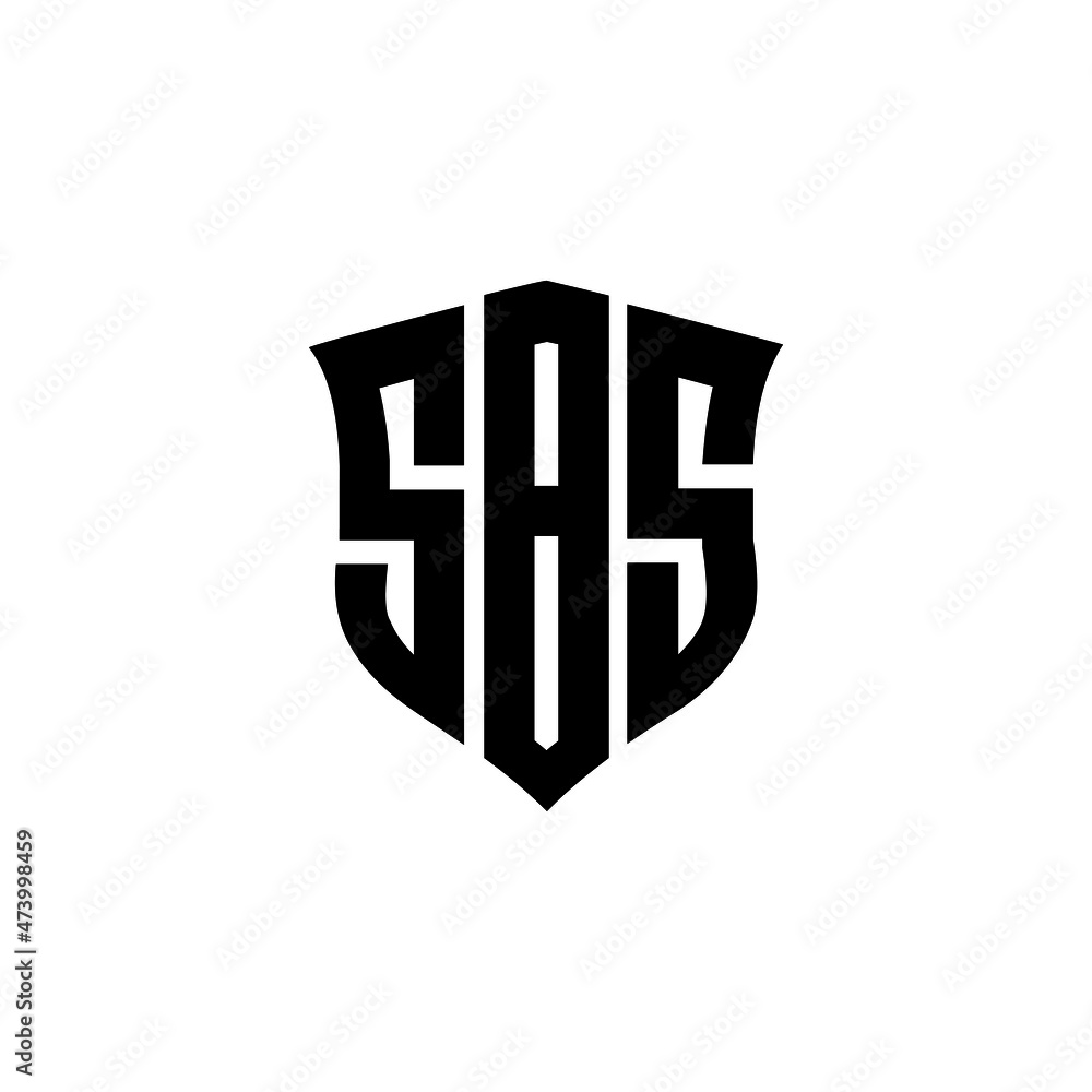 SBS letter logo design with white background in illustrator, vector ...