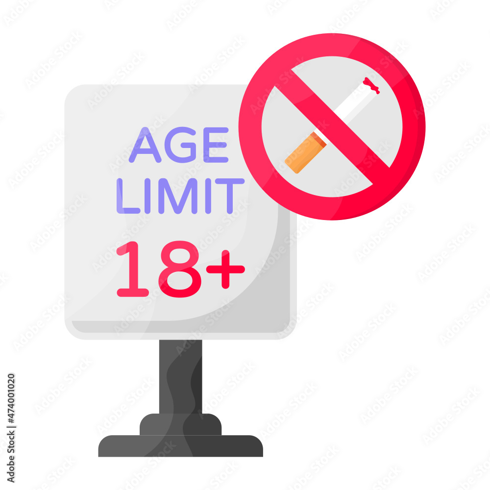 Minimum age for sale of tobacco products from 18 Concept, Age Limit ...