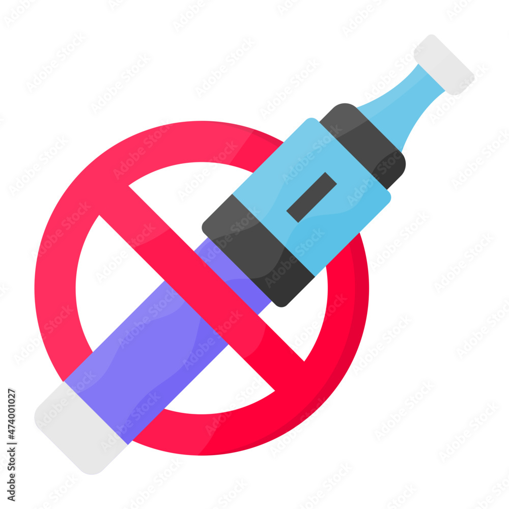 vape prohibition Concept, Anti Vaping Signage Vector color Icon Design ...