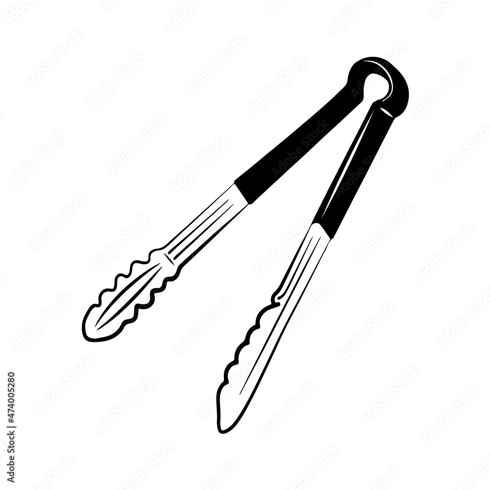Tongs Line Art Silhouette Design Element Art SVG EPS Logo PNG Vector ...