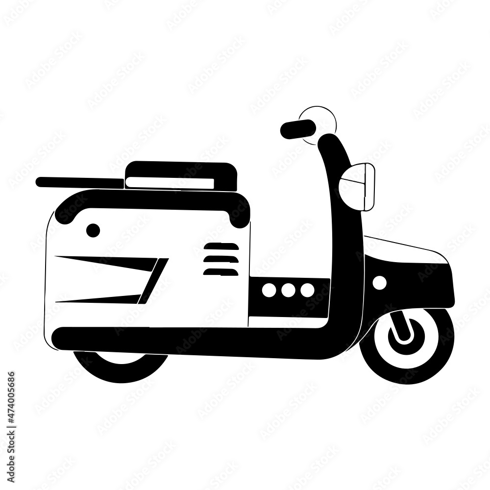 Moped Line Art Silhouette Design Element Art SVG EPS Logo PNG Vector ...