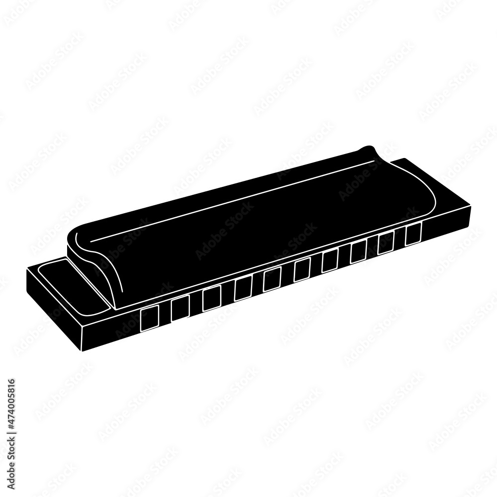 Harmonica Line Art Silhouette Design Element Art SVG EPS Logo PNG ...