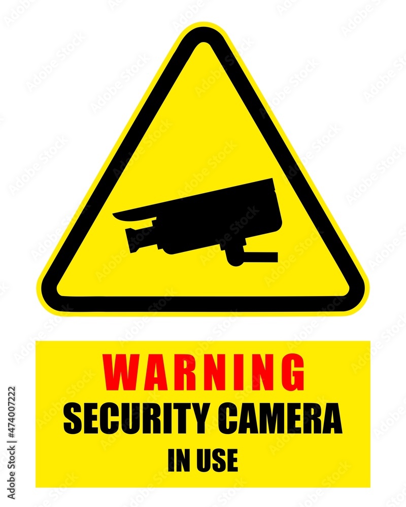 CCTV security camera warning sign Stock Vector | Adobe Stock