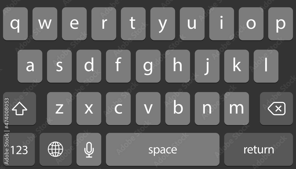Screen smartphone keyboard, mobile phone alphabet buttons keypad ...