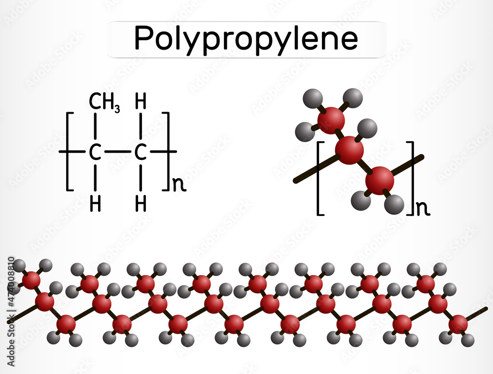 Vetor De Polypropylene Pp Polypropene Molecule It Is Thermoplastic Polymer Of Propylene