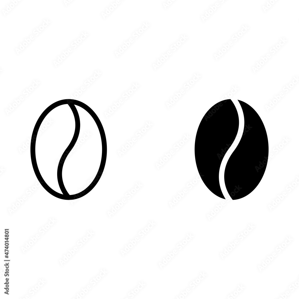 Coffee bean icon Stock Vector | Adobe Stock