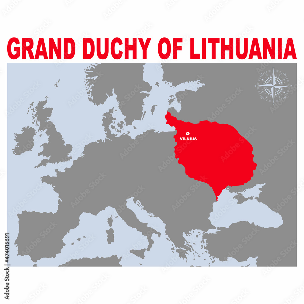 vector map of the Grand Duchy of Lithuania for your project Stock ...