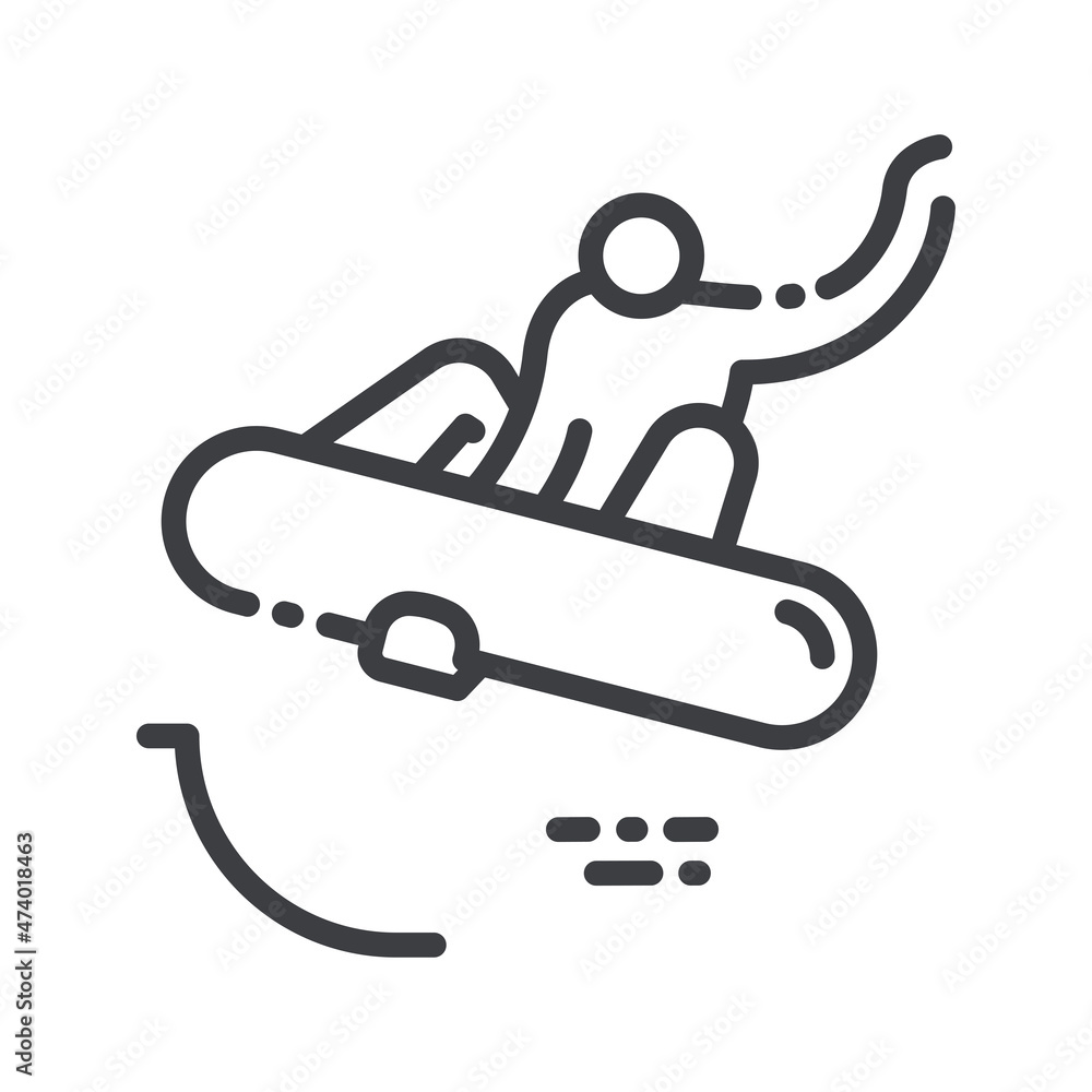 Snowboard halfpipe competition symbol isolated on transparent ...