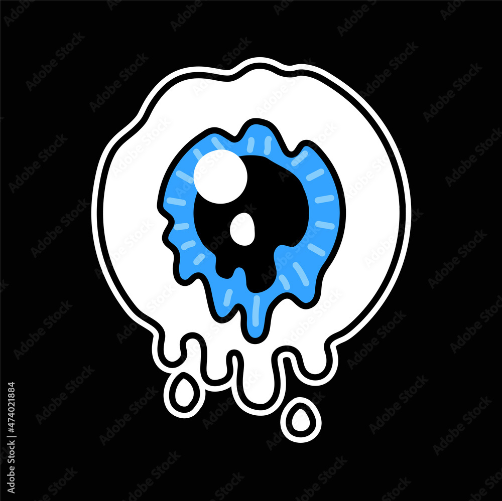 Vetor de Flow melt psychedelic eye. Vector hand drawn doodle 90s style ...