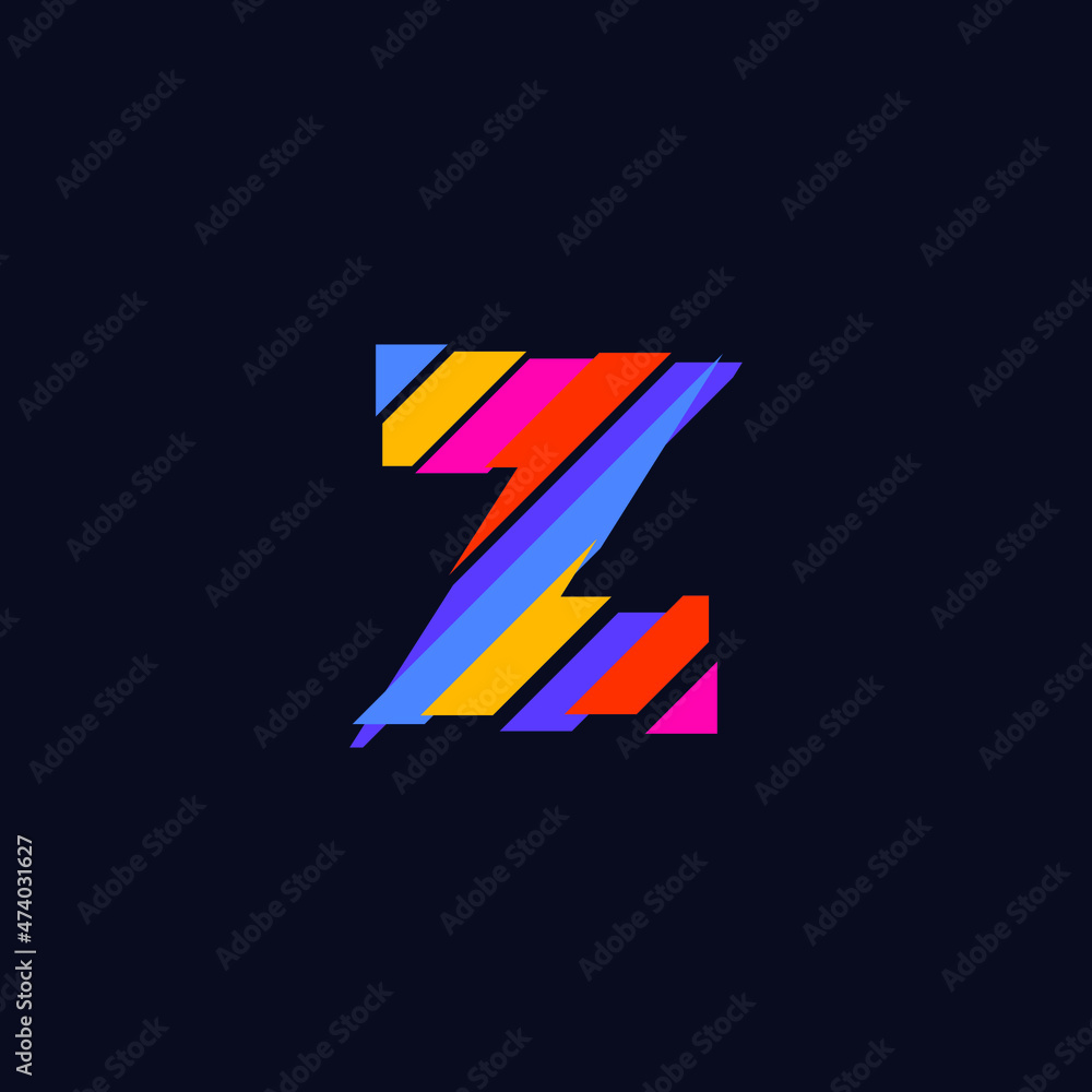 Colorful Abstract Z Letter logo volume design template. Z font icon ...