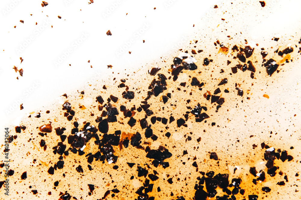 Coffee transparent scrub smear on white isolated background. Beauty ...