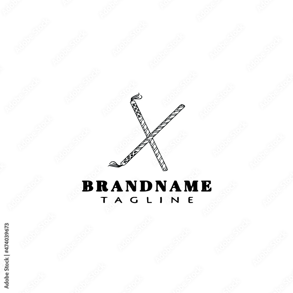 dandiya stick for indian holiday logo cartoon icon template black ...
