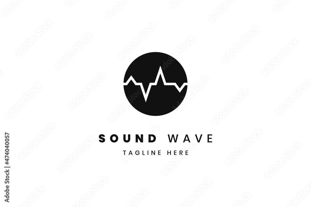 Vector logo on which an abstract image of a sound wave. Audio wave ...