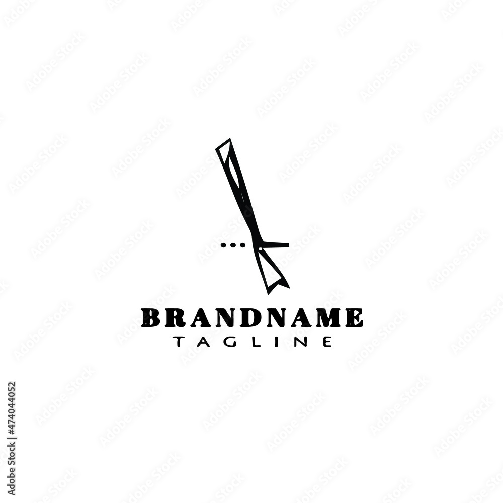 cutting logo cartoon icon symbol template black isolated vector ...