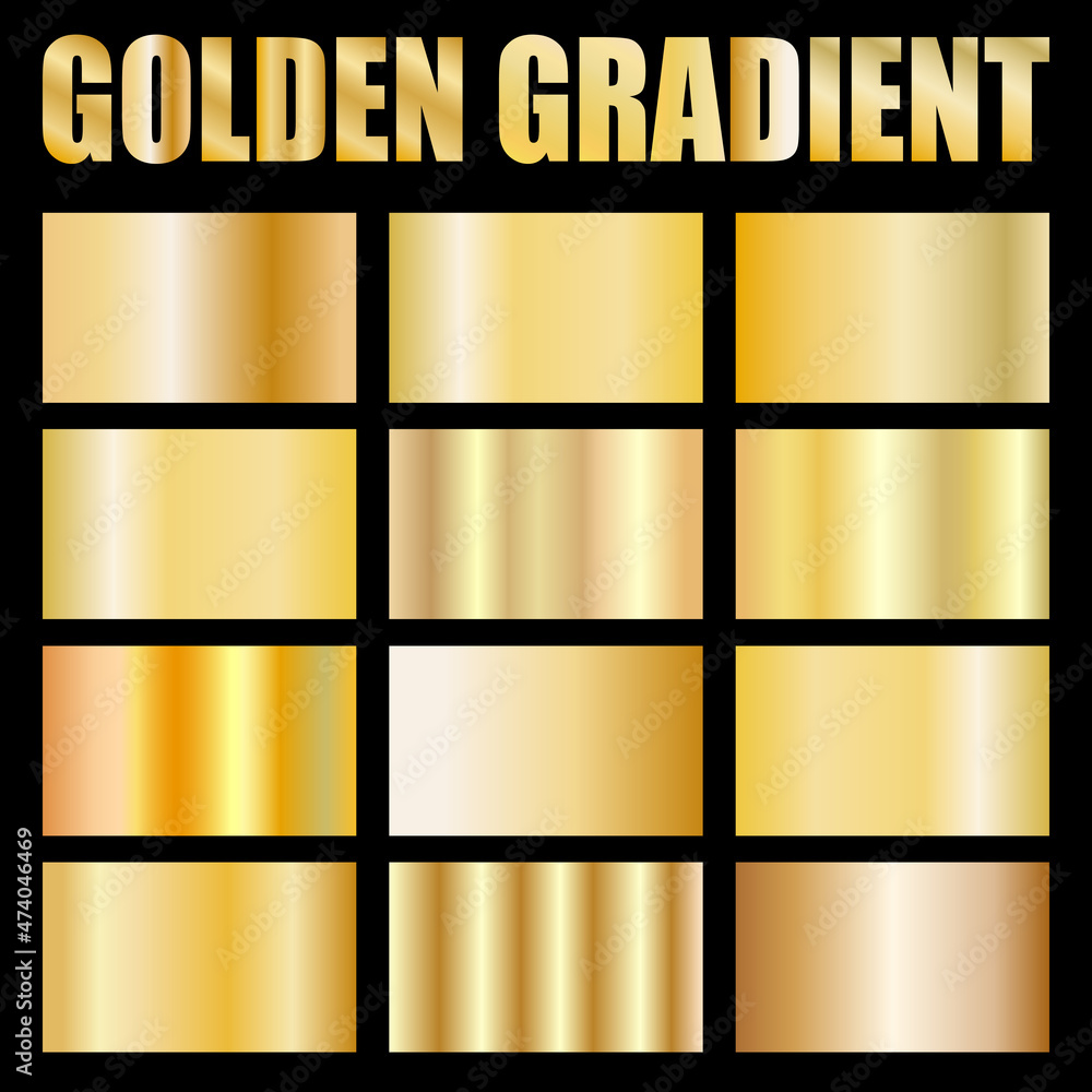 collection of golden gradients in vector image background swatches ...