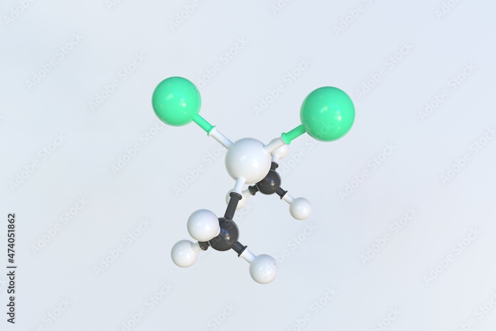Molecule of dichlorodimethylsilane, isolated molecular model. 3D ...