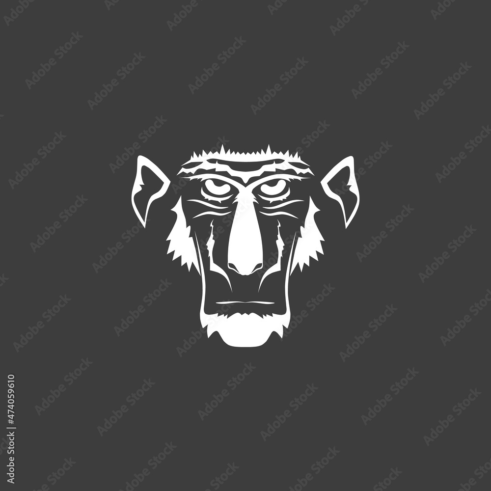 Monkey head drawing vector illustration Stock Vector | Adobe Stock