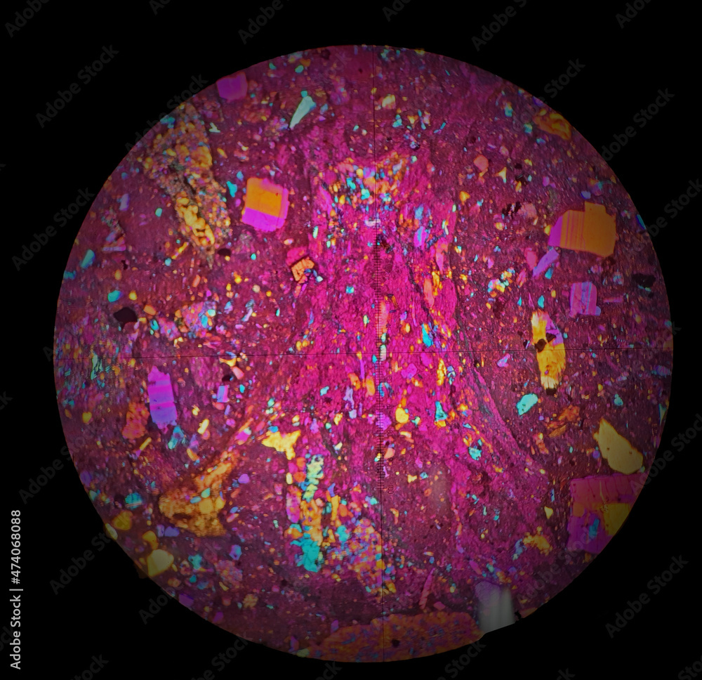 Colored sphere, with vibrant colors in shades of dark pink. Crystal ...