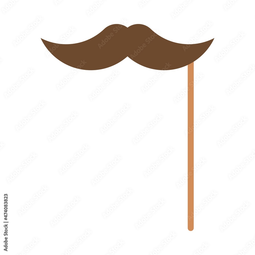 mustache on stick clip art vector illustration Stock Vector | Adobe Stock