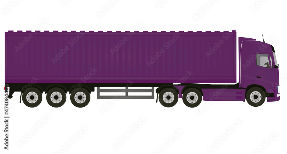 Purple delivery truck. vector illustration Stock Vector | Adobe Stock