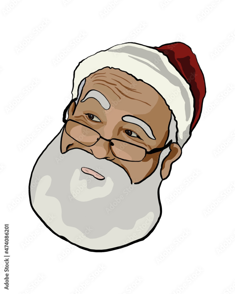 Drawing of Santa Claus - cartoon illustration of father of Christmas ...