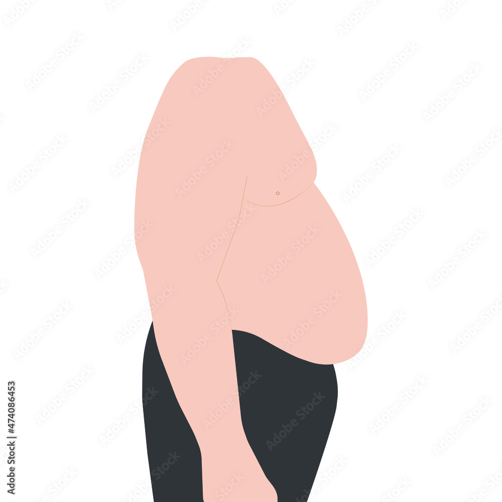 Men fat body vector illustration Stock Vector | Adobe Stock