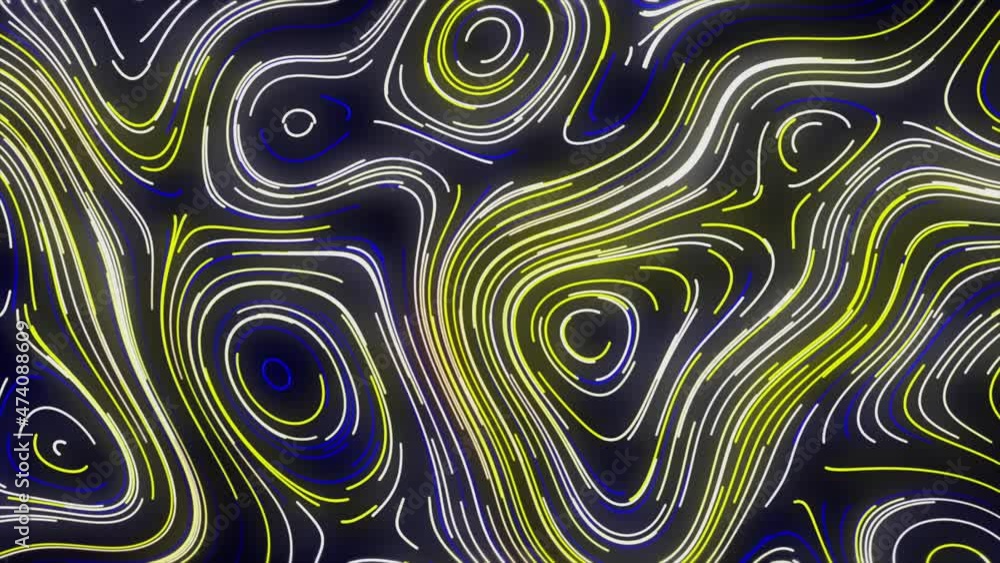 Curved circles formed by many narrow stripes repeating the trajectory ...