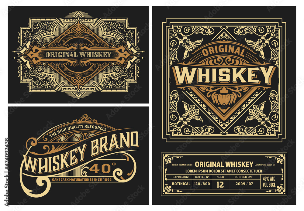Set of 3 Vintage Labels for Packing Stock Template | Adobe Stock