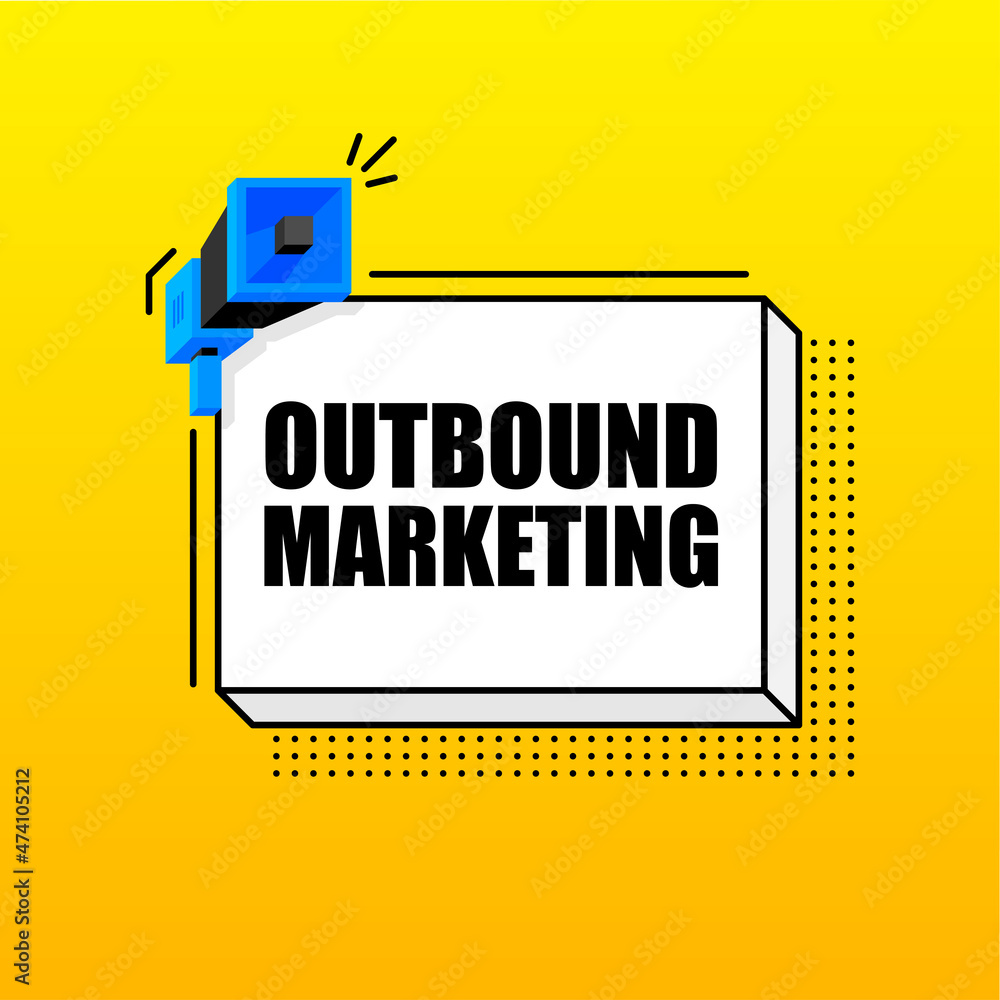 Outbound Marketing banner template. Marketing flyer with megaphone ...